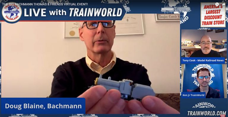 Doug Blaine shows James sample - Model Railroad News